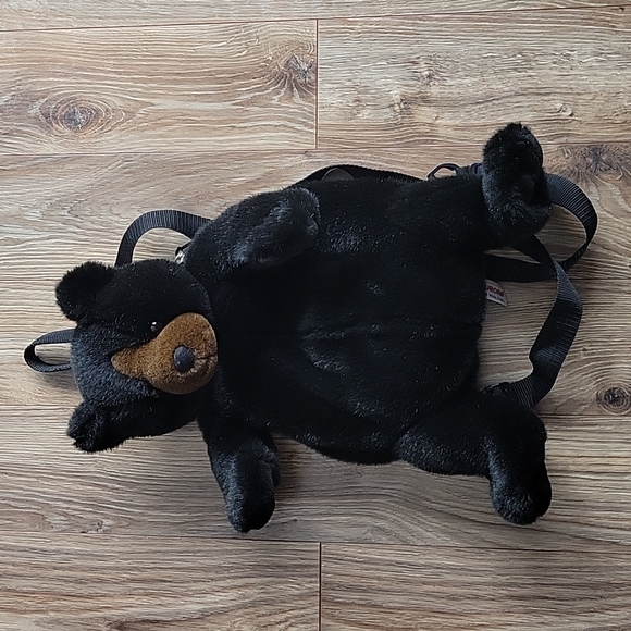 Aurora | Bags | Aurora Vintage Teddy Black Bear Purse Bag Backpack ...